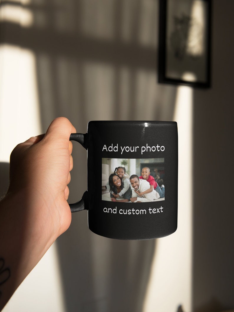 Personalized Photo Mug Black, Custom Photo Mug, Custom Mug Christmas ...