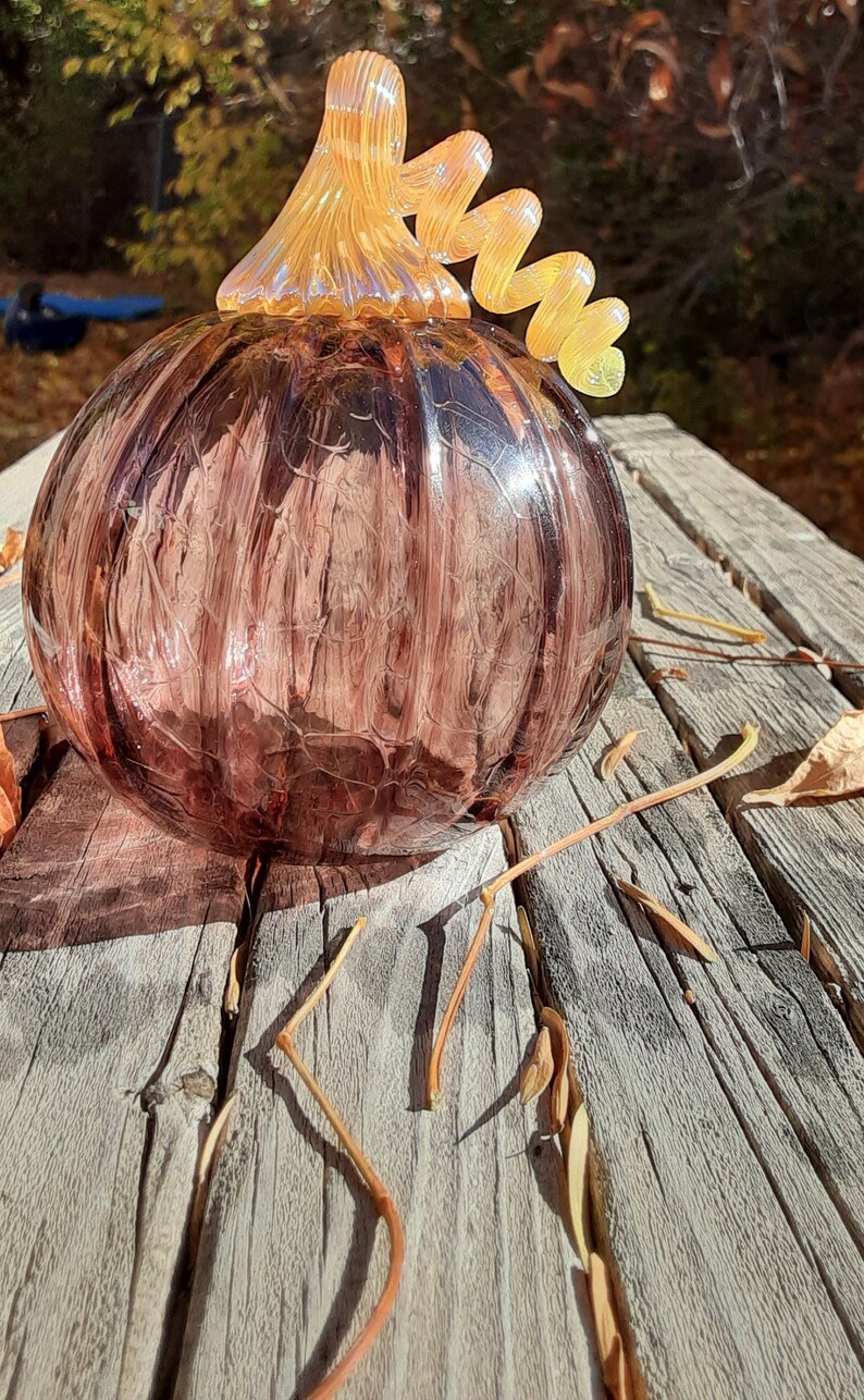 NEW Hand Blown Pumpkin. Fall Decor. Glass Pumpkin. - Etsy