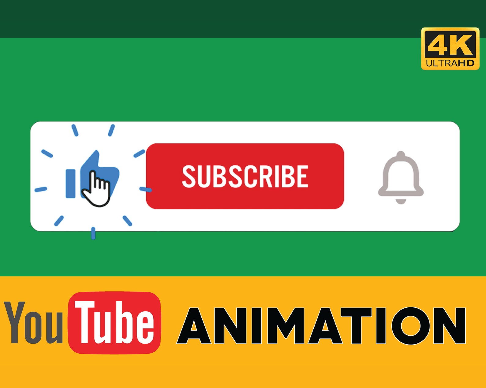 4K Animated Youtube Subscribe Button Overlay for Intro Videos || Green ...