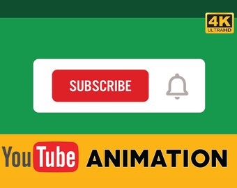 4K Animated Youtube Subscribe Button Overlay for Intro Videos Green ...