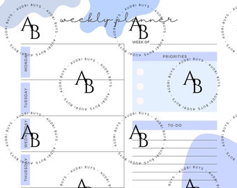 Printable Weekly Planner Blue - Etsy