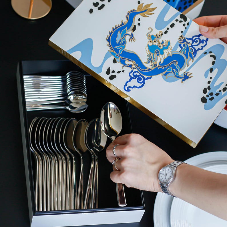 Lacquer Handpainted Rectangular Decorative Box, Dragon Pop Art & Pagoda ...