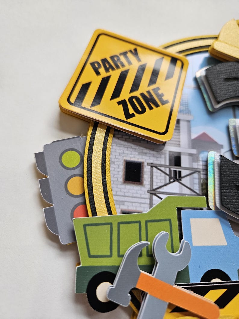 Construction 3D Cake Topper/ Construction Theme Party Decor ...