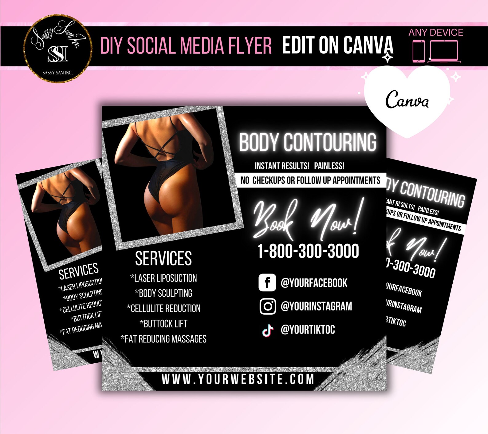 DIY BODY CONTOURING Flyer Esthetician Flyer Spa Flyer Etsy