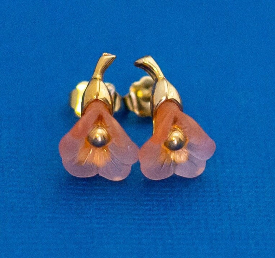Vintage Stud Earrings, Art Nouveau Earrings, Abstract Flower Earrings ...