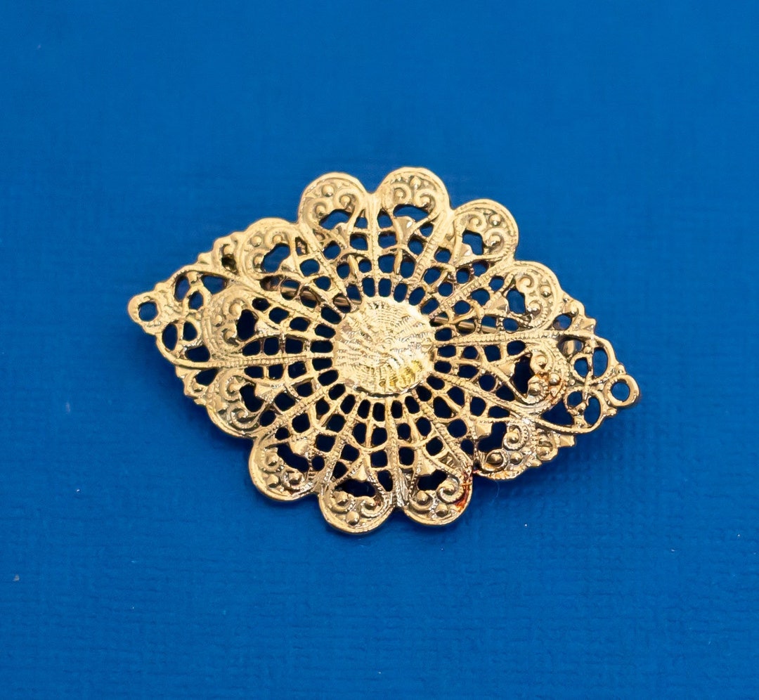 Broche vintage Golden Filigree - D29 - Etsy France