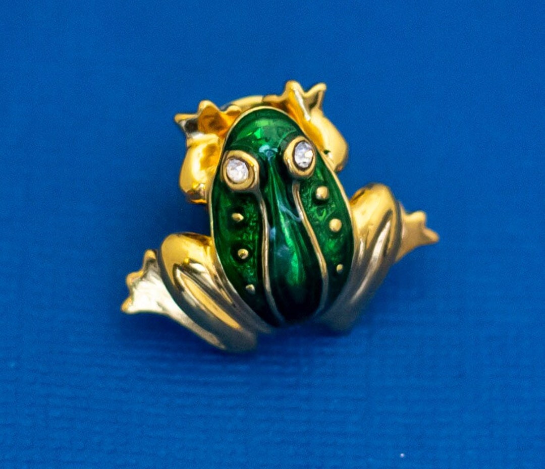 Vintage Frog Pin, Cute Toad Pin, Green Frog Pin, Amphibian Pin ...