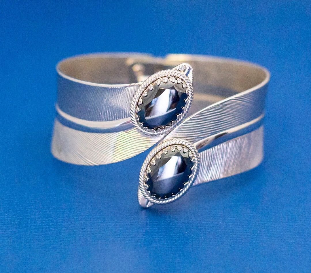 7 Inch, Vintage Hinged Bangle, Silver Tone Bangle, Avant Garde Bangle ...