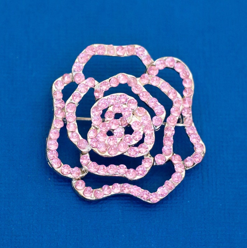 Broche Rose, Broche Ffleurs, Broche Strass, Broche élégante, Broche Art ...