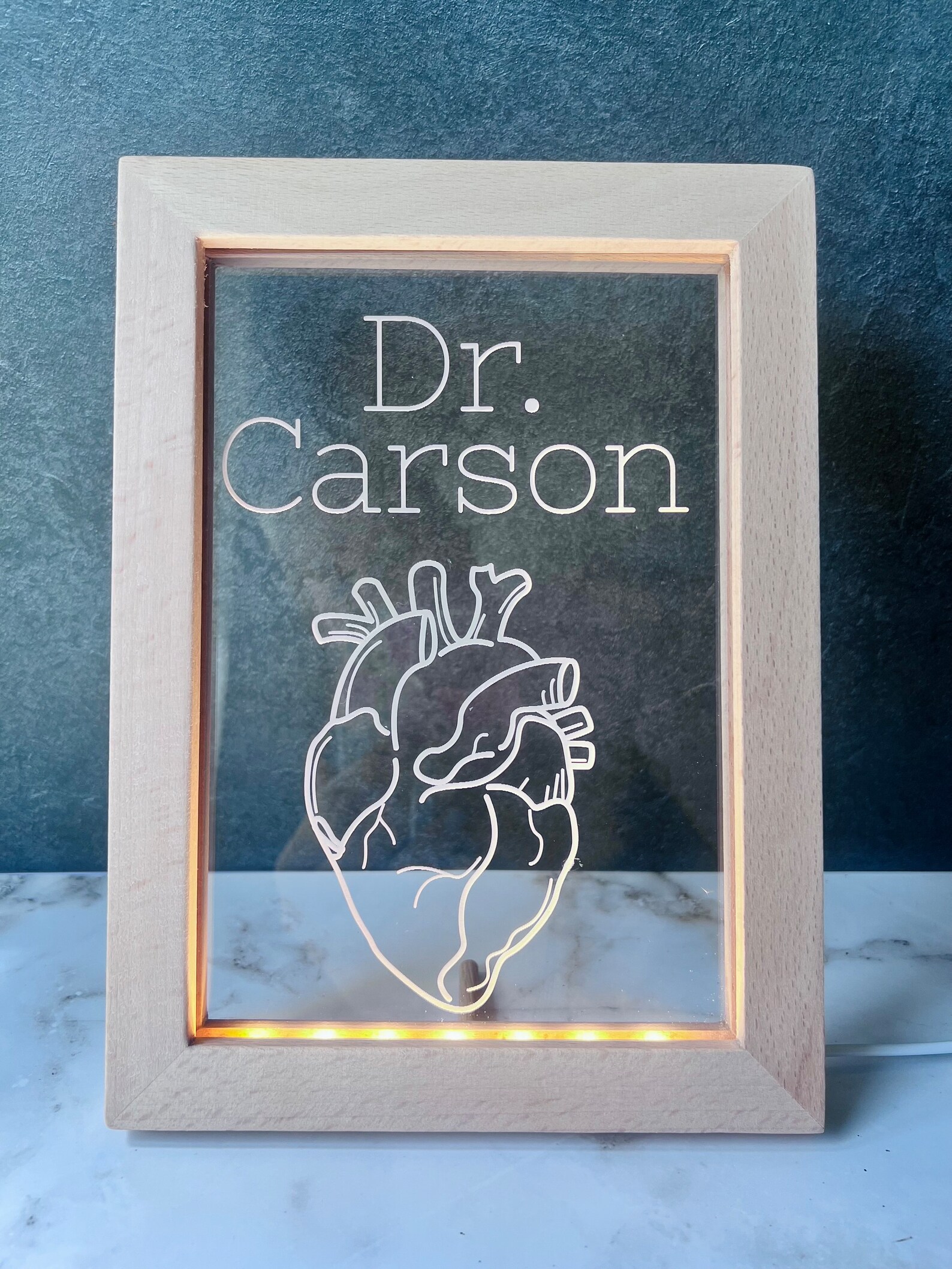 LED Acrylic Anatomical Heart Frame Cardiologist Gift Cardiology ...