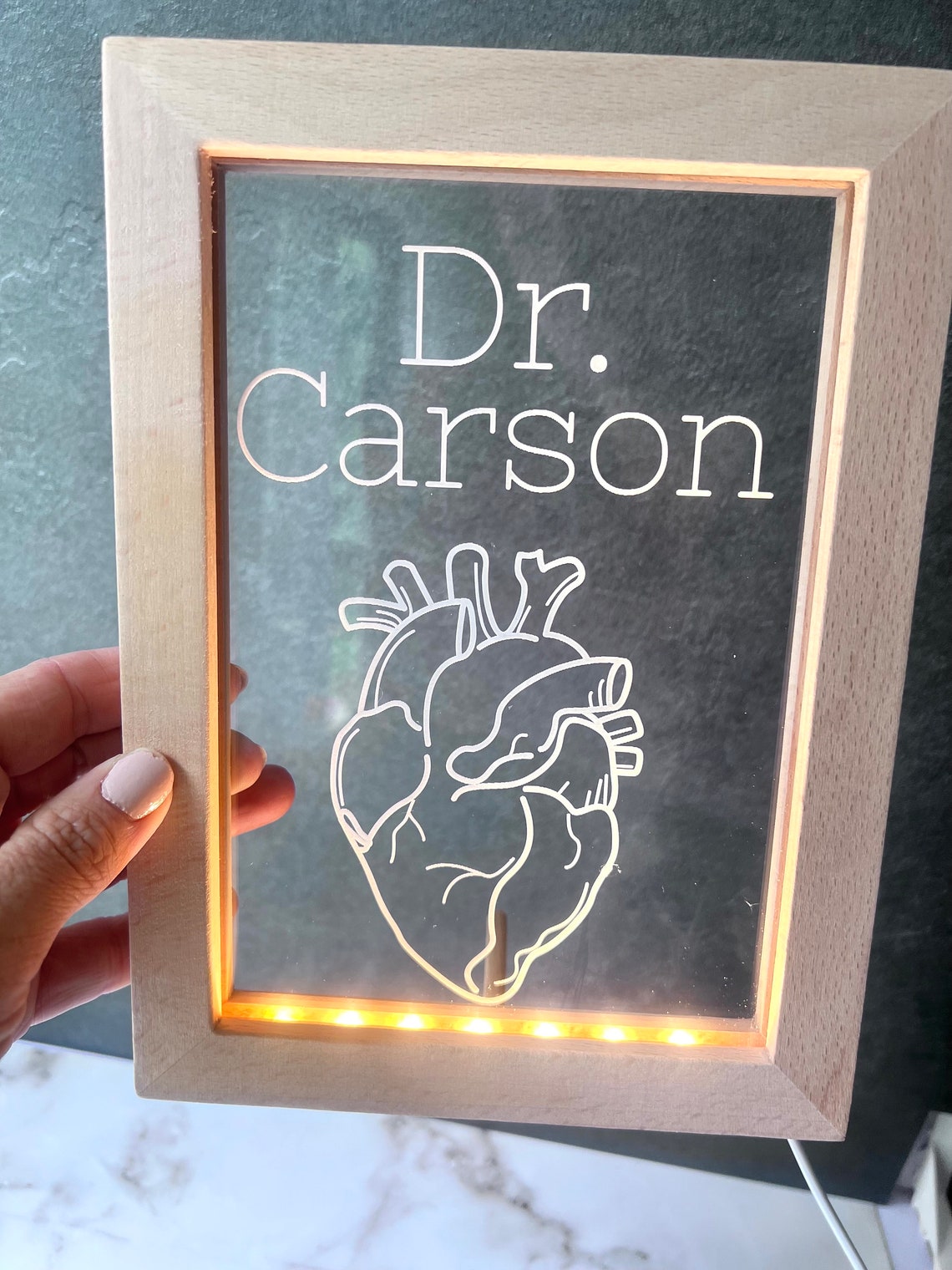 LED Acrylic Anatomical Heart Frame Cardiologist Gift Cardiology ...
