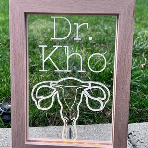 OBGYN Gift Midwife Gift LED Acrylic Frame Female Anatomy Cervix Gift ...