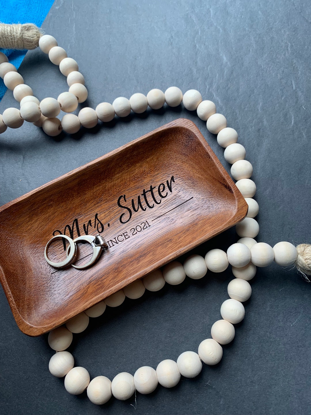 Personalized Wooden Ring Tray Wooden Trinket Tray Jewelry Tray Wedding ...