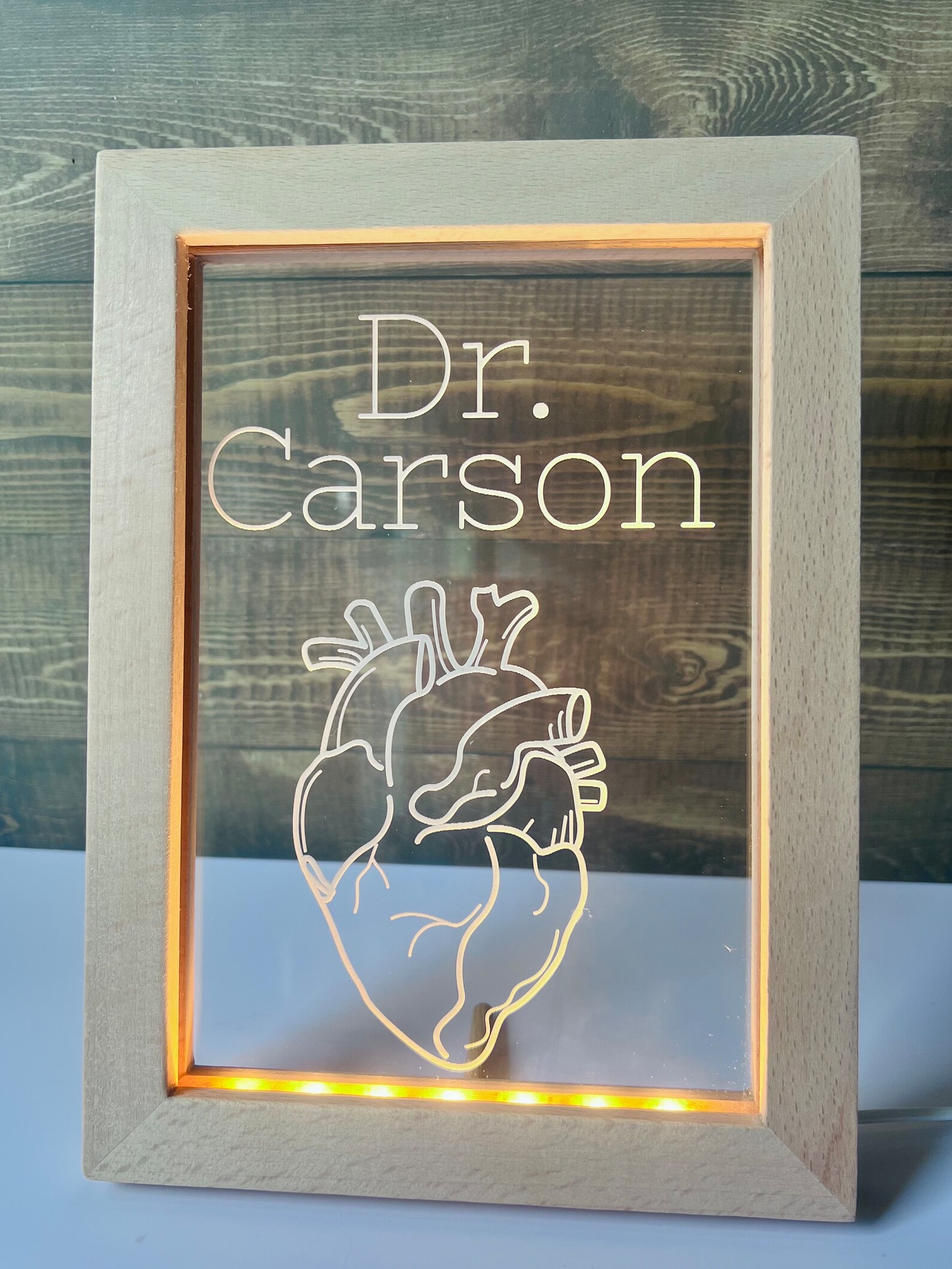 LED Acrylic Anatomical Heart Frame Cardiologist Gift Cardiology ...