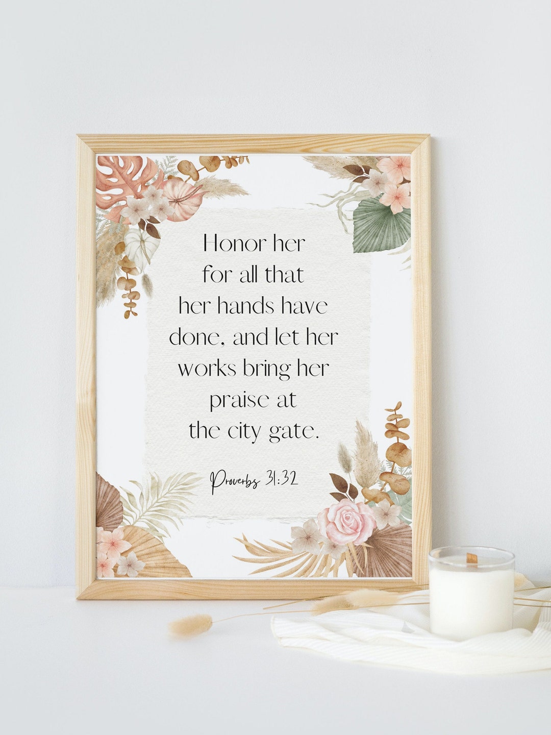 Proverbs 31:31 Art, Honor Her for All That Her Hands Have Done Wall Art ...