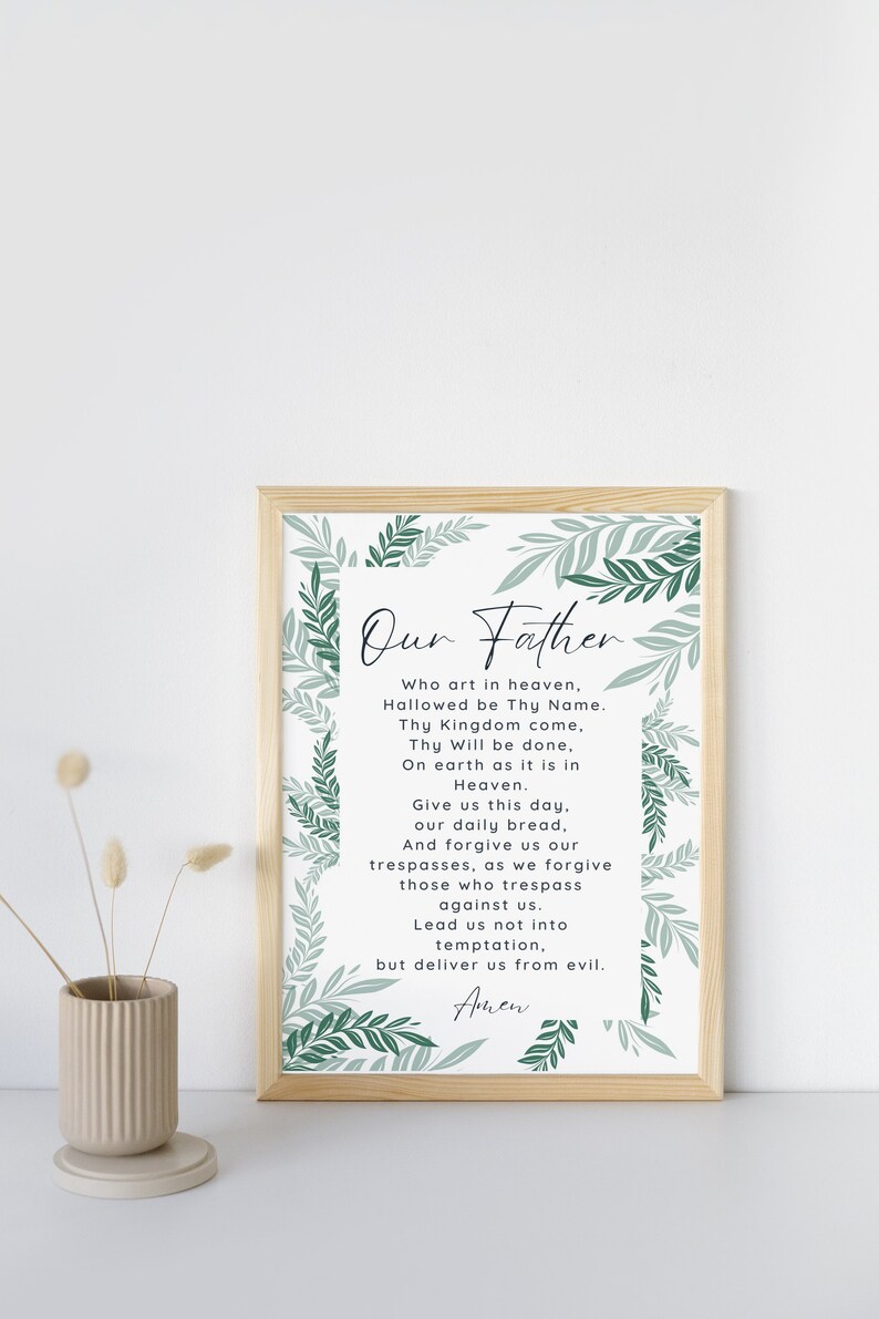 Our Father Print, Our Father Poster, Lord's Prayer Art, Our Father Art ...