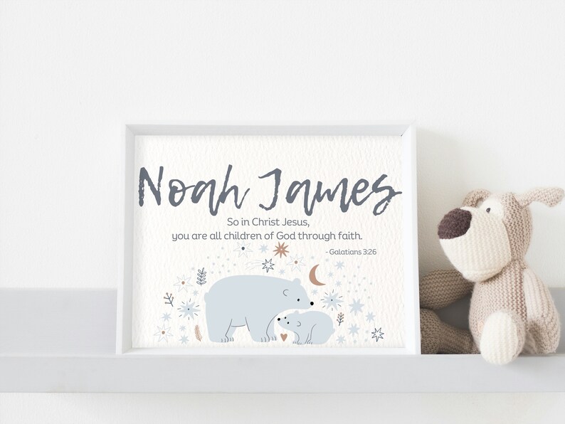 Custom Baby Boy Bible Verse Print - Personalized Nursery Wall Art ...