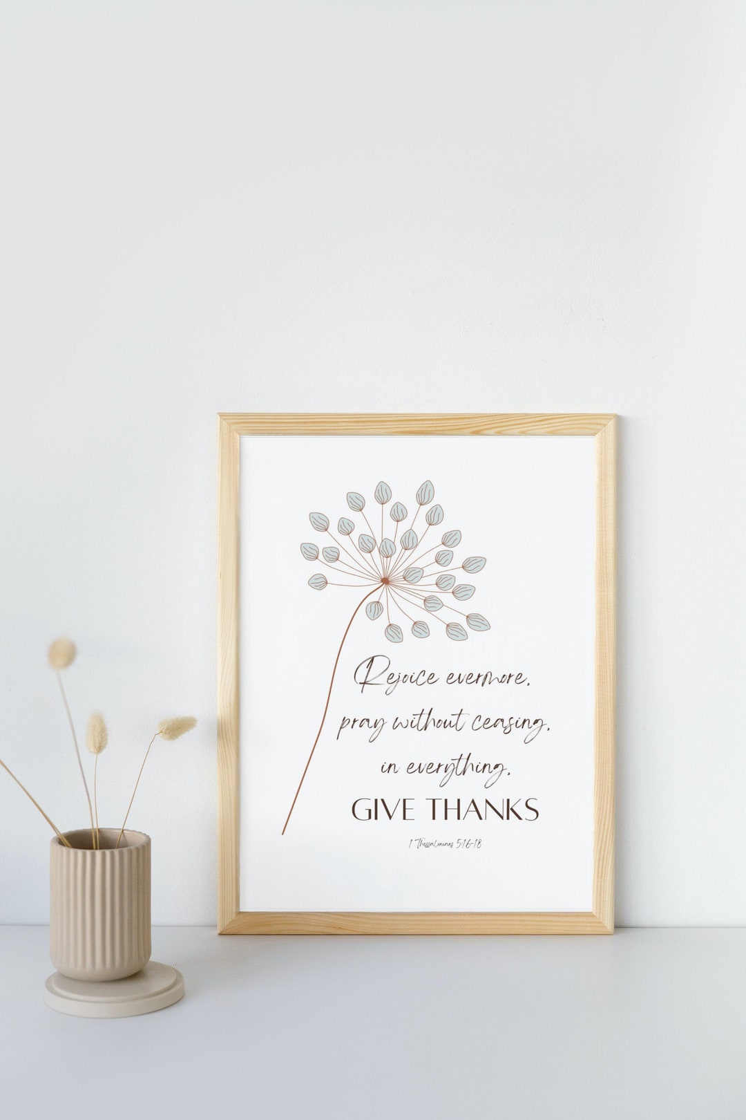 Rejoice Evermore Printable, 1 Thessalonians 5 Print, in Everything Give ...