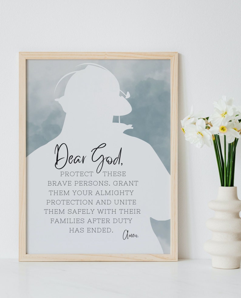 Firefighter's Prayer Art Print, Christian Wall Decor (digital Download ...