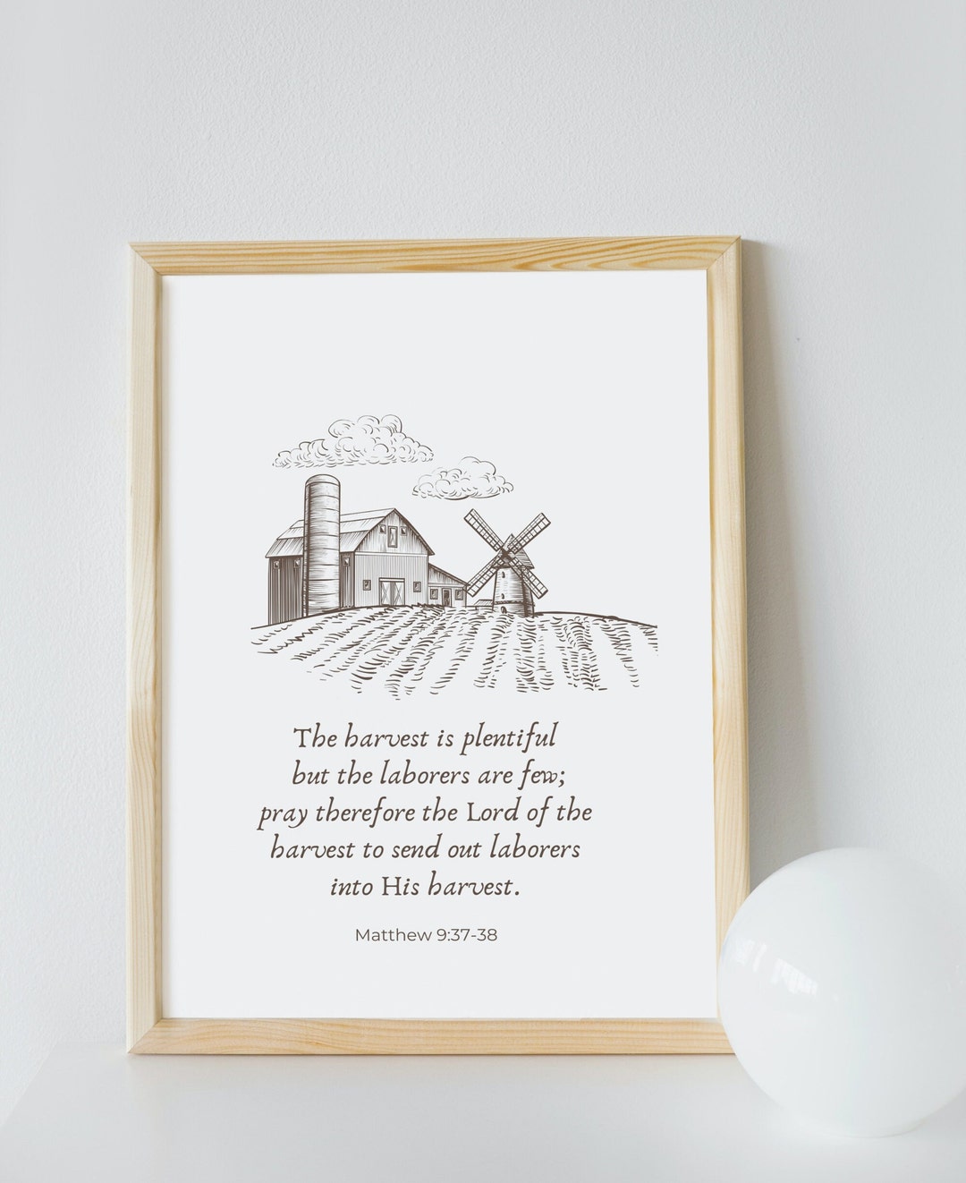 Farmer Bible Verse Art Farmer Scripture Print Harvest is Plenty Deco ...
