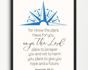 Jeremiah 29:11 Printable Bible Verse Print I Know the Plans - Etsy