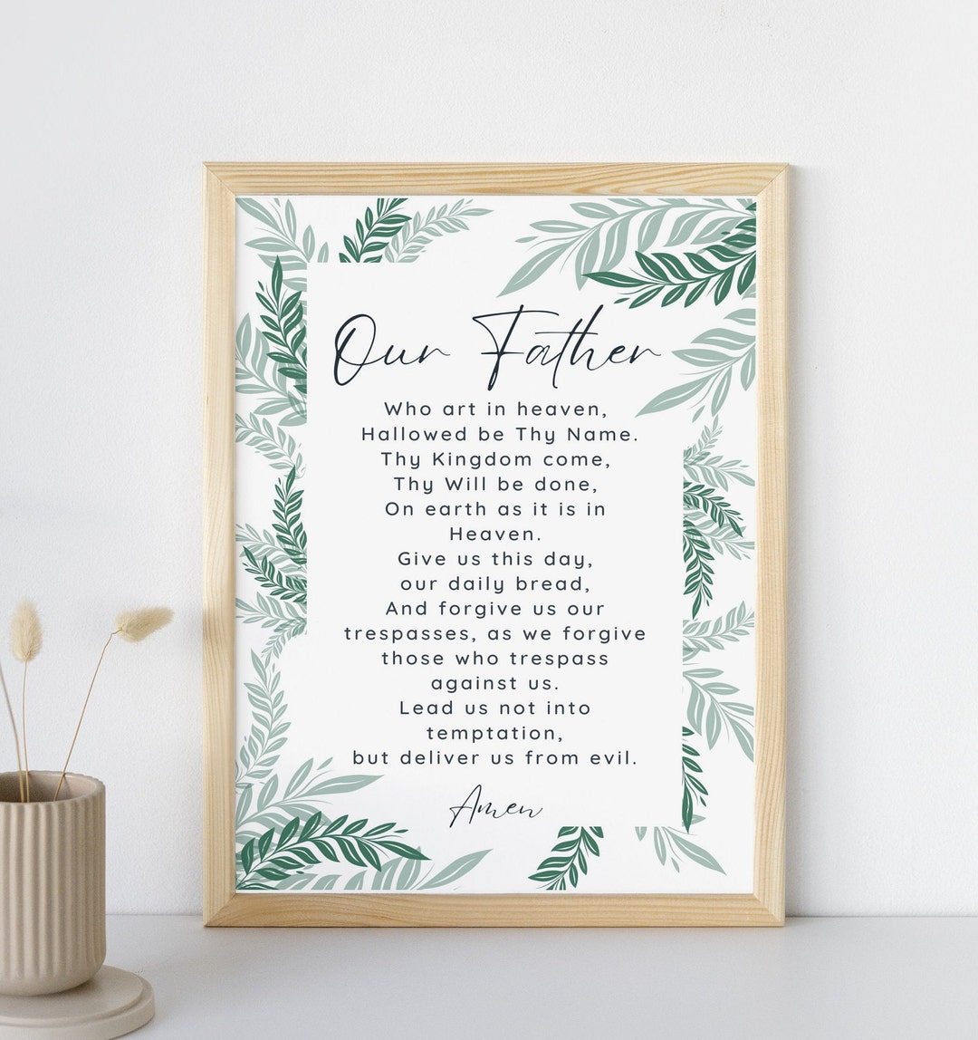 Our Father Print, Our Father Poster, Lord's Prayer Art, Our Father Art ...