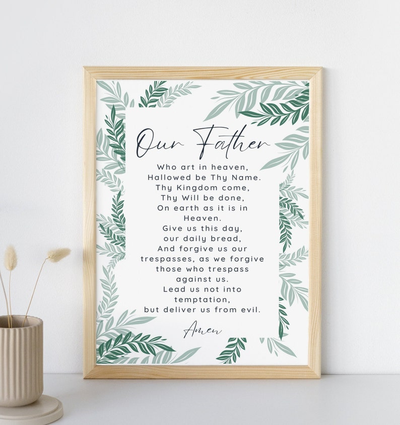 Our Father Print, Our Father Poster, Lord's Prayer Art, Our Father Art ...