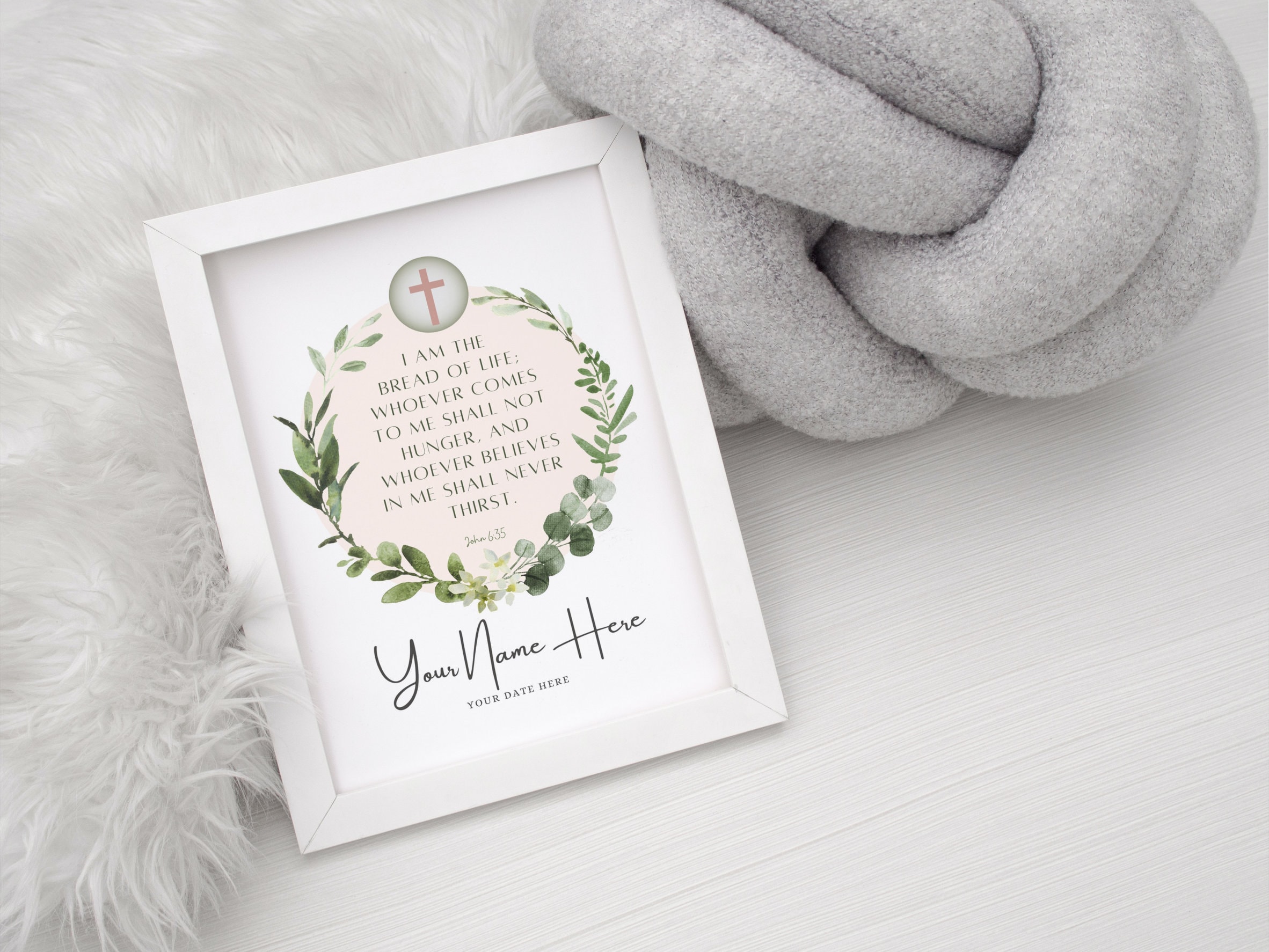 Personalized First Communion Bible Verse Art, Girl Gift (digital ...