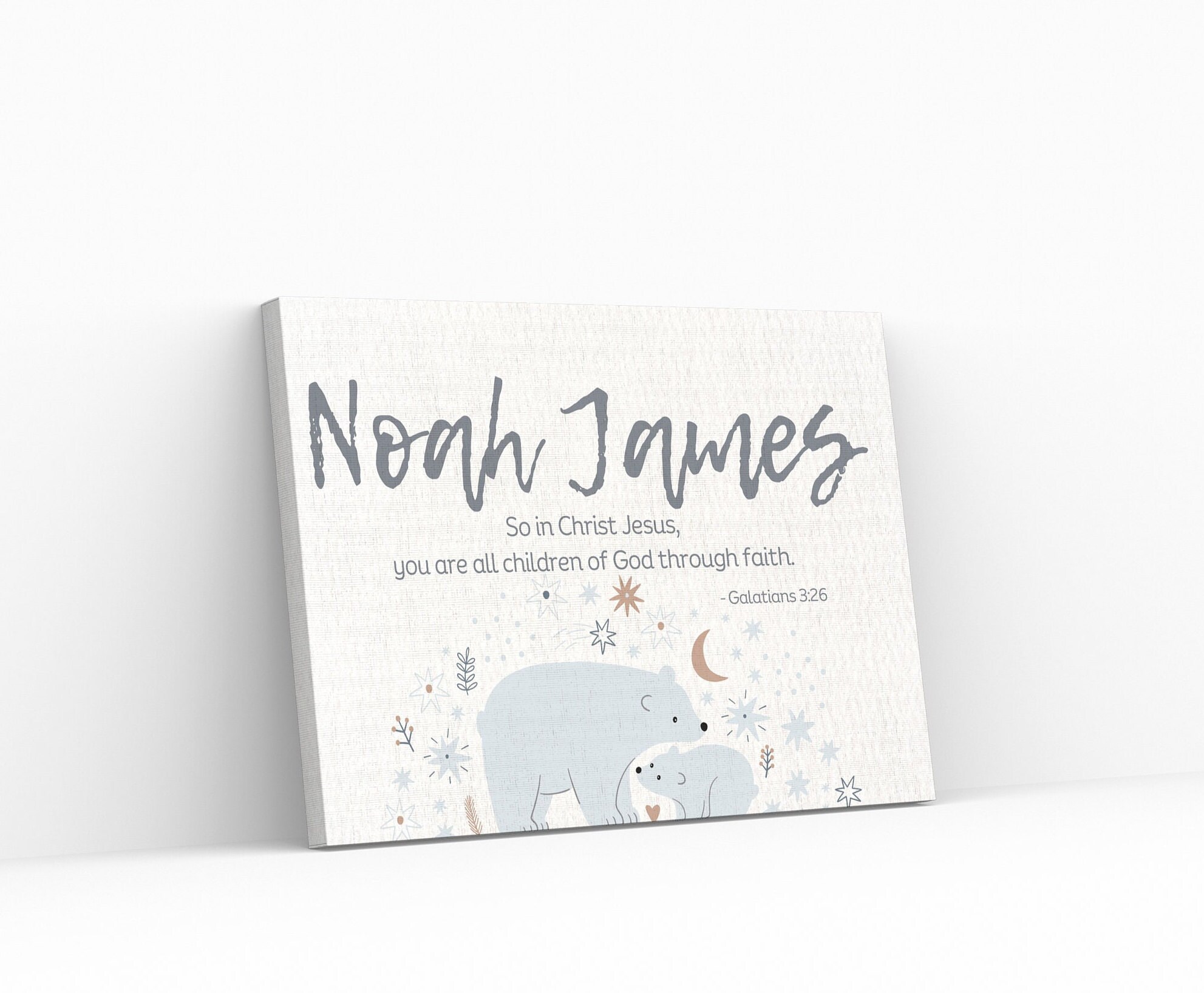 Custom Baby Boy Bible Verse Print - Personalized Nursery Wall Art ...