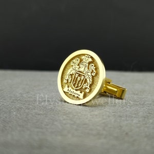 Sterling Silver Custom Coat of Arms Cufflinks: Family Crest Signet - Etsy