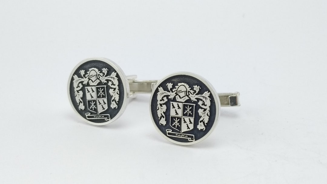 Sterling Silver Family Crest Cufflinks: Custom Engraved Signet - Etsy