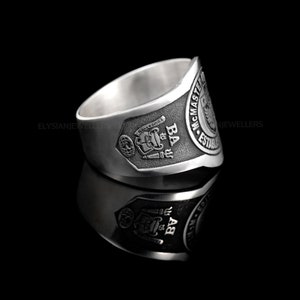 Sterling Silver University Ring, Engraved College Logo, Graduation Gift ...