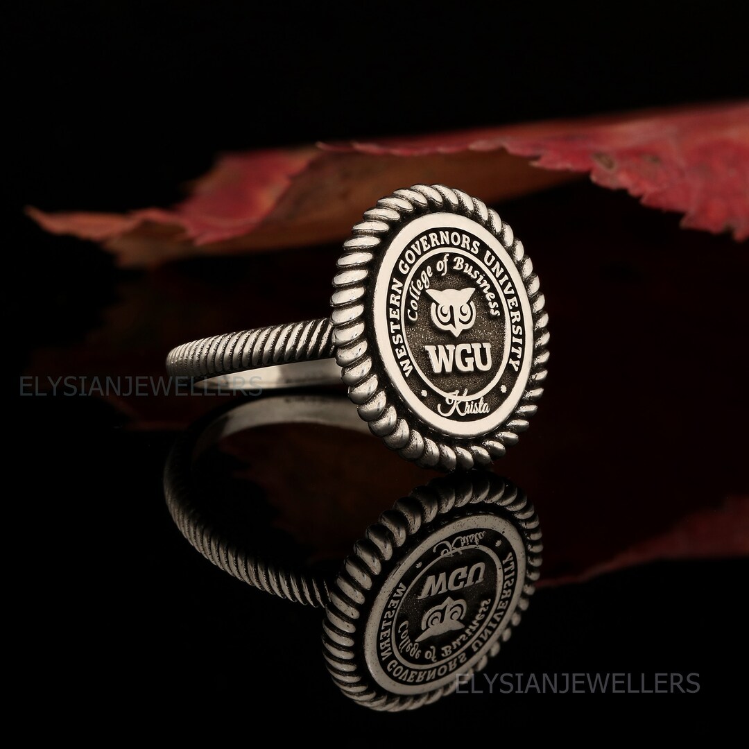Sterling Silver University Signet Ring, Graduation Gift, Custom College ...