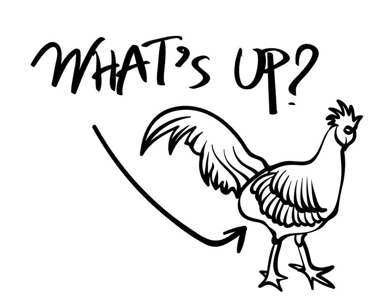 What's Up Chicken Butt Bamboo Cutting Board with | Etsy