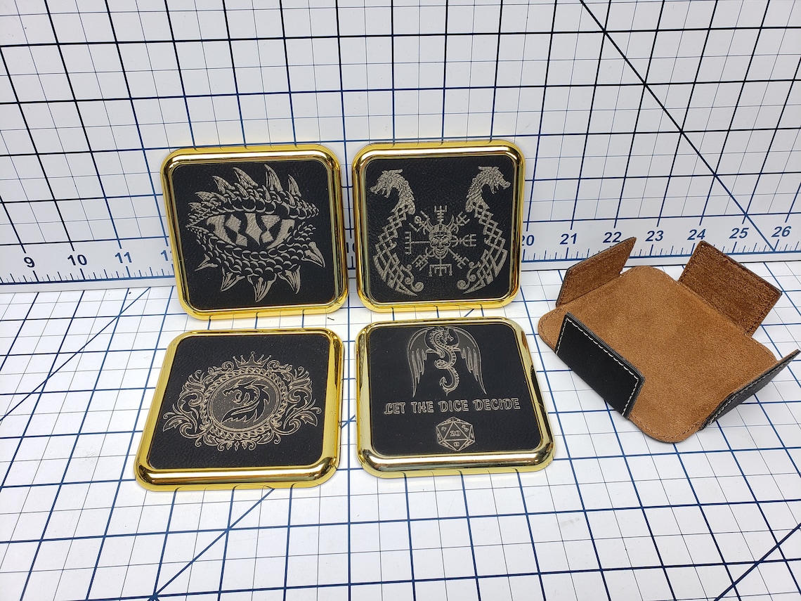 Dungeons and Dragons Themed Coasters Set of 4 Premium Square - Etsy
