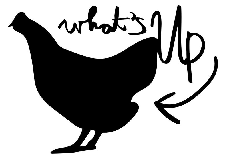 What's Up Chicken Butt Bamboo Cutting Board with | Etsy