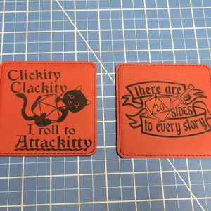 D&D Funny Quotes Set 1 - 6 Square OR Round Coasters With Holder ...