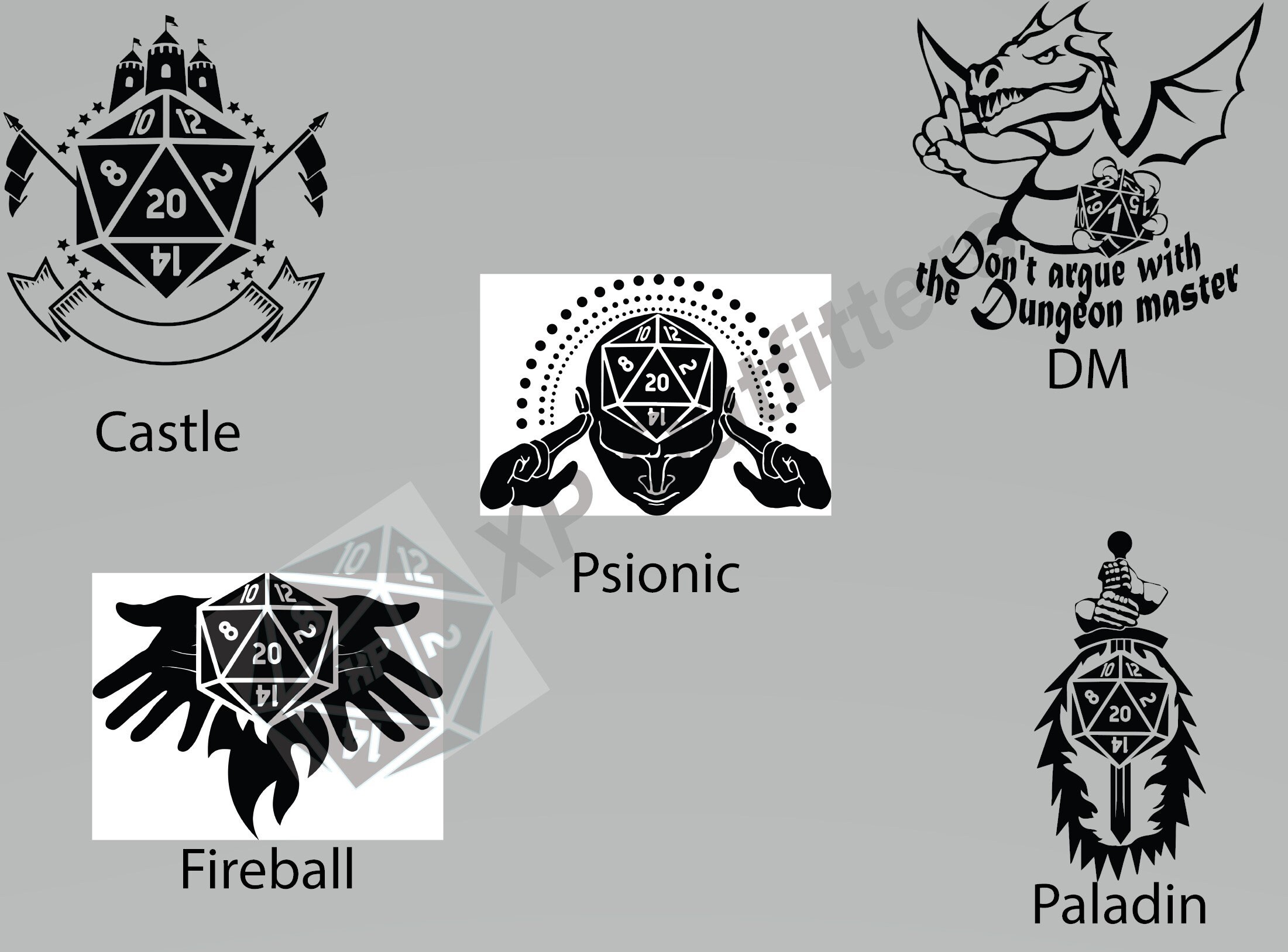 Dungeons and Dragons Class Icons With D20 Oval Keychain - Etsy