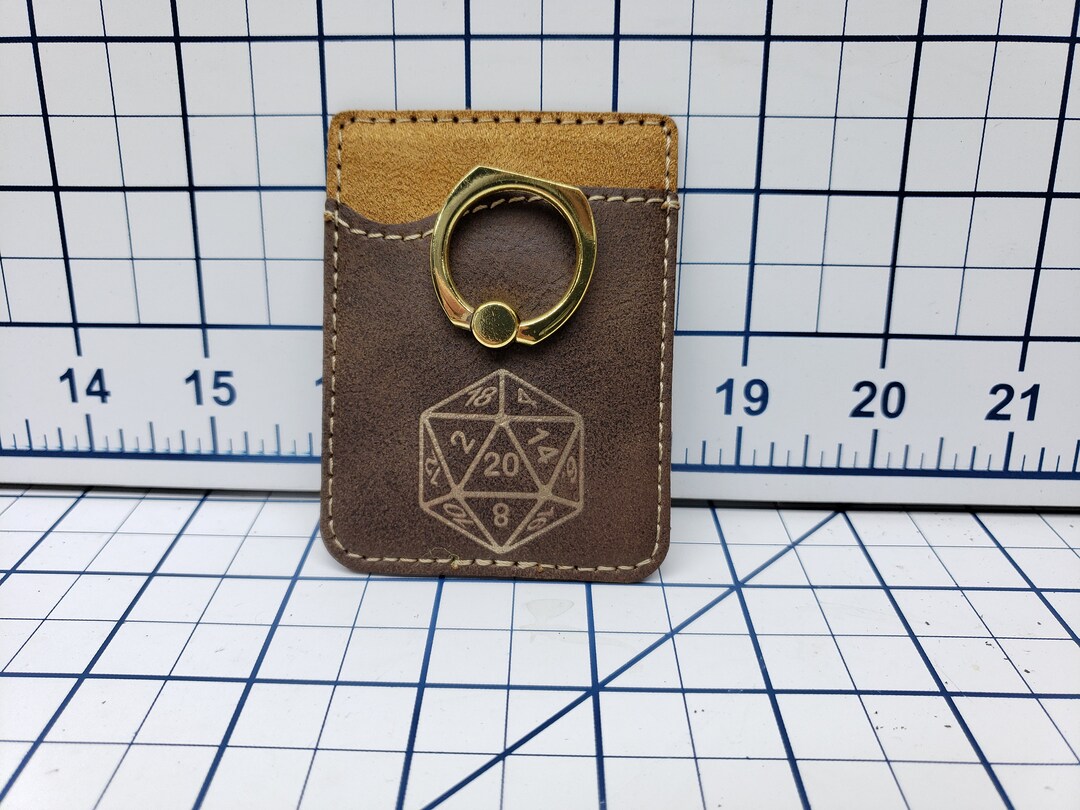D20 - Phone Wallet With Ring- 2.375" X 3.125" - Leatherette - Laser ...
