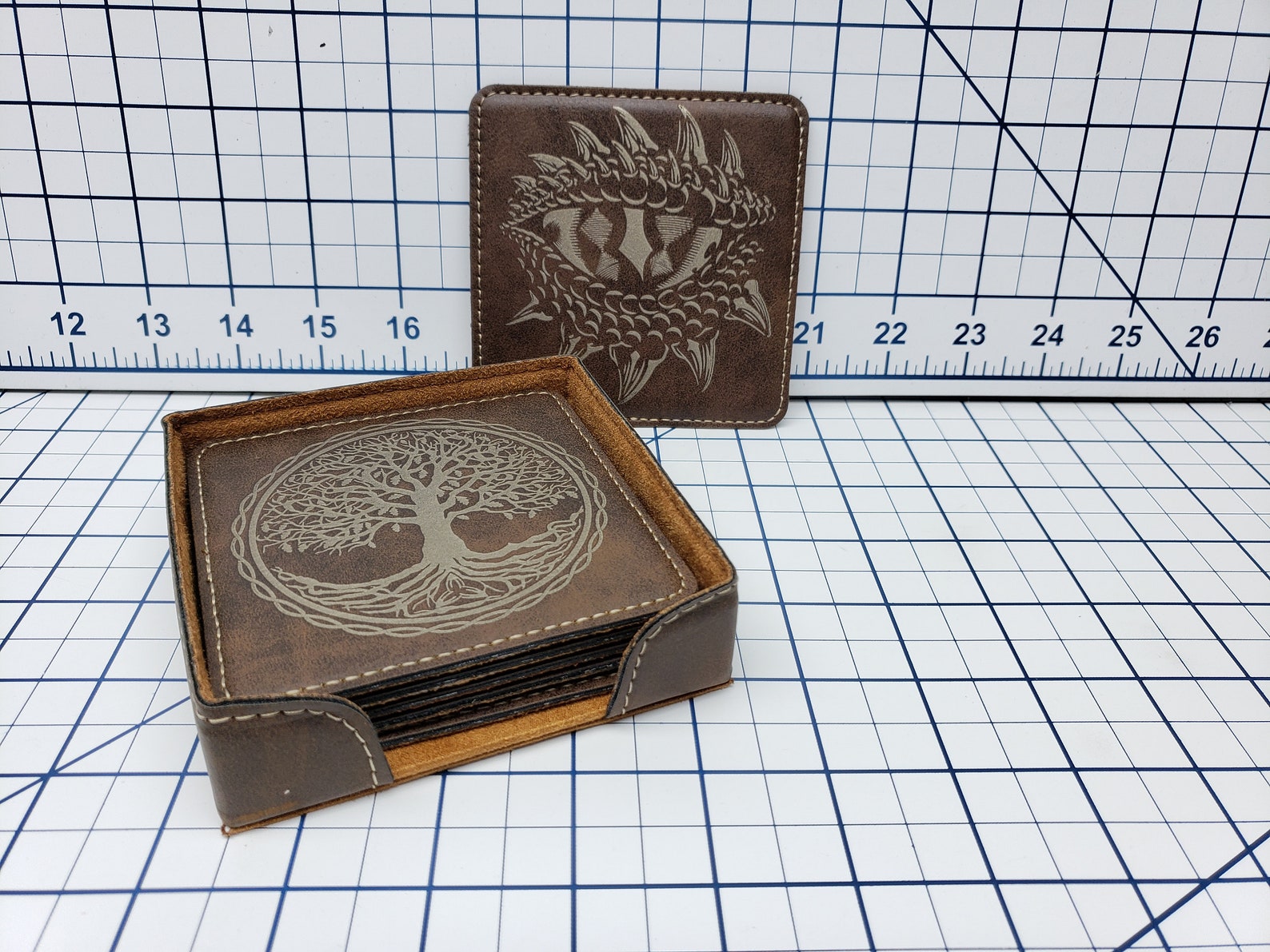 D&D Coaster Set 2 Set of 6 Square Coasters With Holder - Etsy
