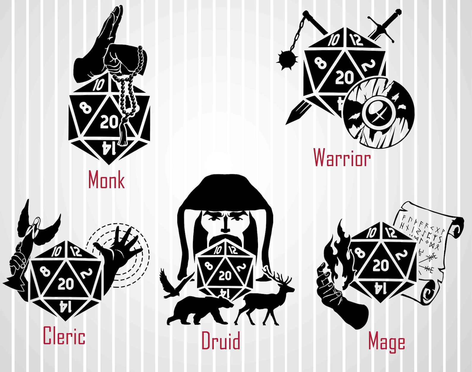 Dungeons and Dragons Class Icons With D20 Trifold Wallet - Etsy New Zealand Dungeons and Dragons Class Icons With D20 Trifold Wallet - Etsy New Zealand
