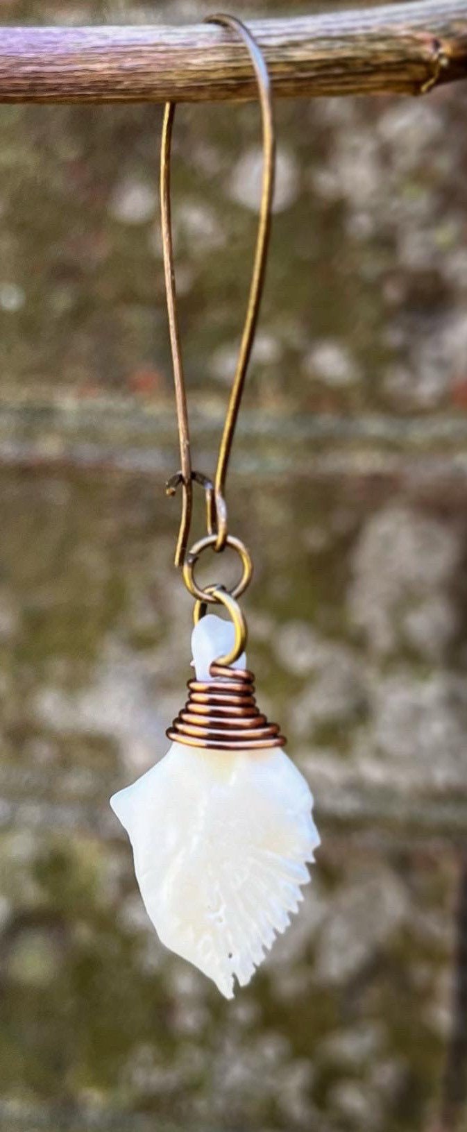 Bronze Gar Scale Kidney Wire Drop Earrings - Etsy