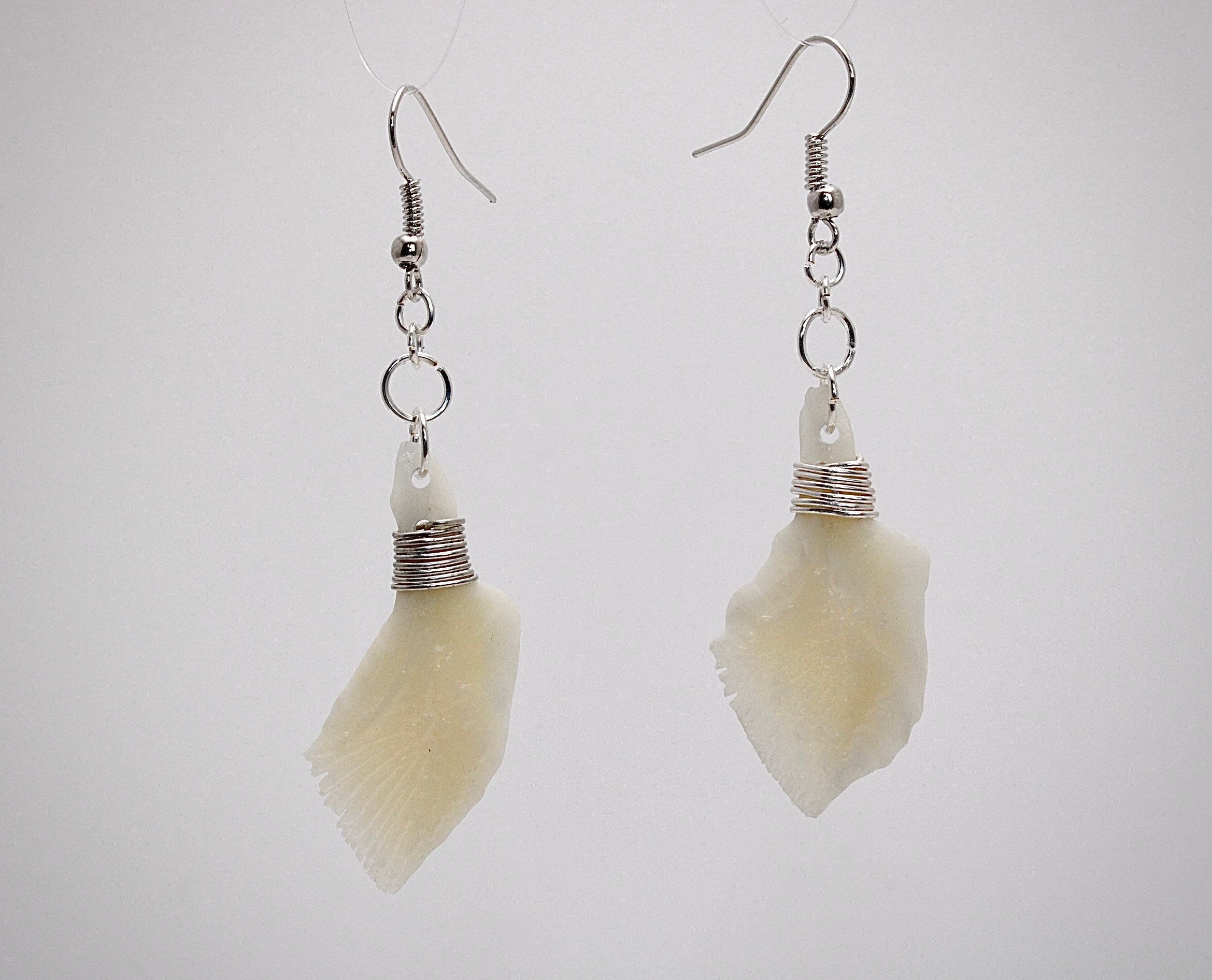 Wire Wrapped Gar Scale Drop Earrings - Etsy