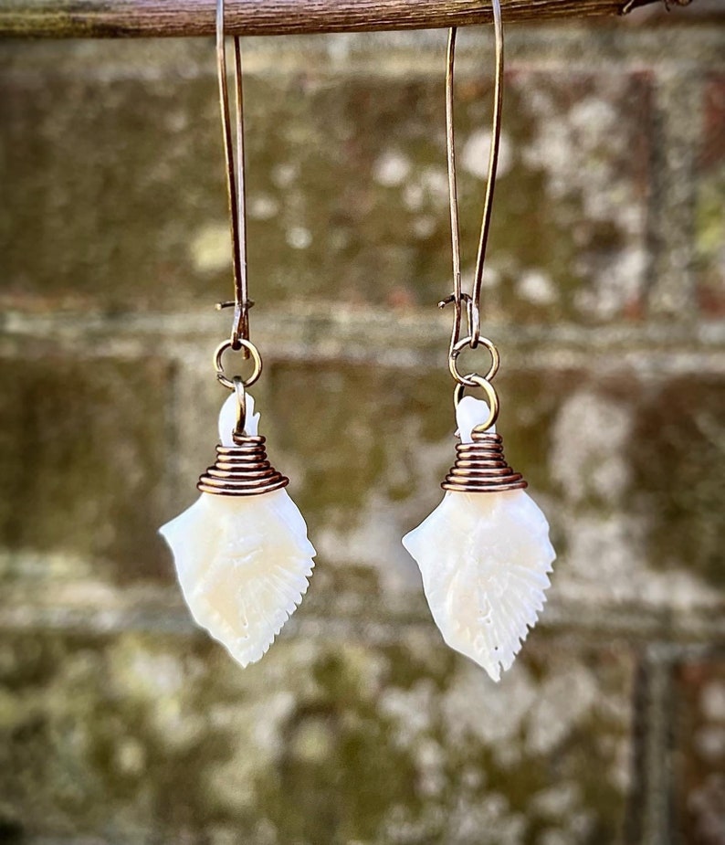 Bronze Gar Scale Kidney Wire Drop Earrings - Etsy