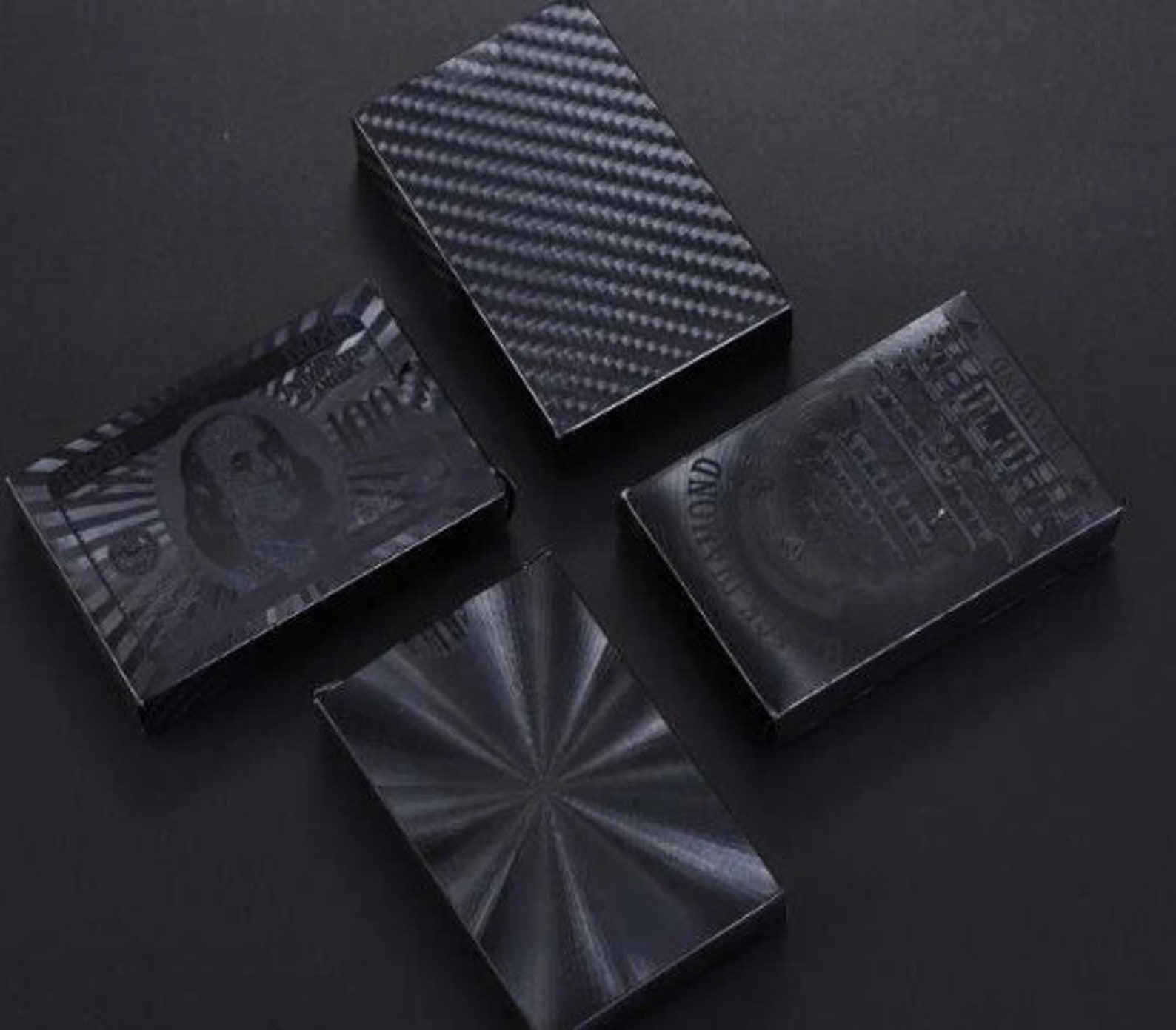 2 Sets gold & Black Decks / 54 Pcs Cards Deck Waterproof - Etsy