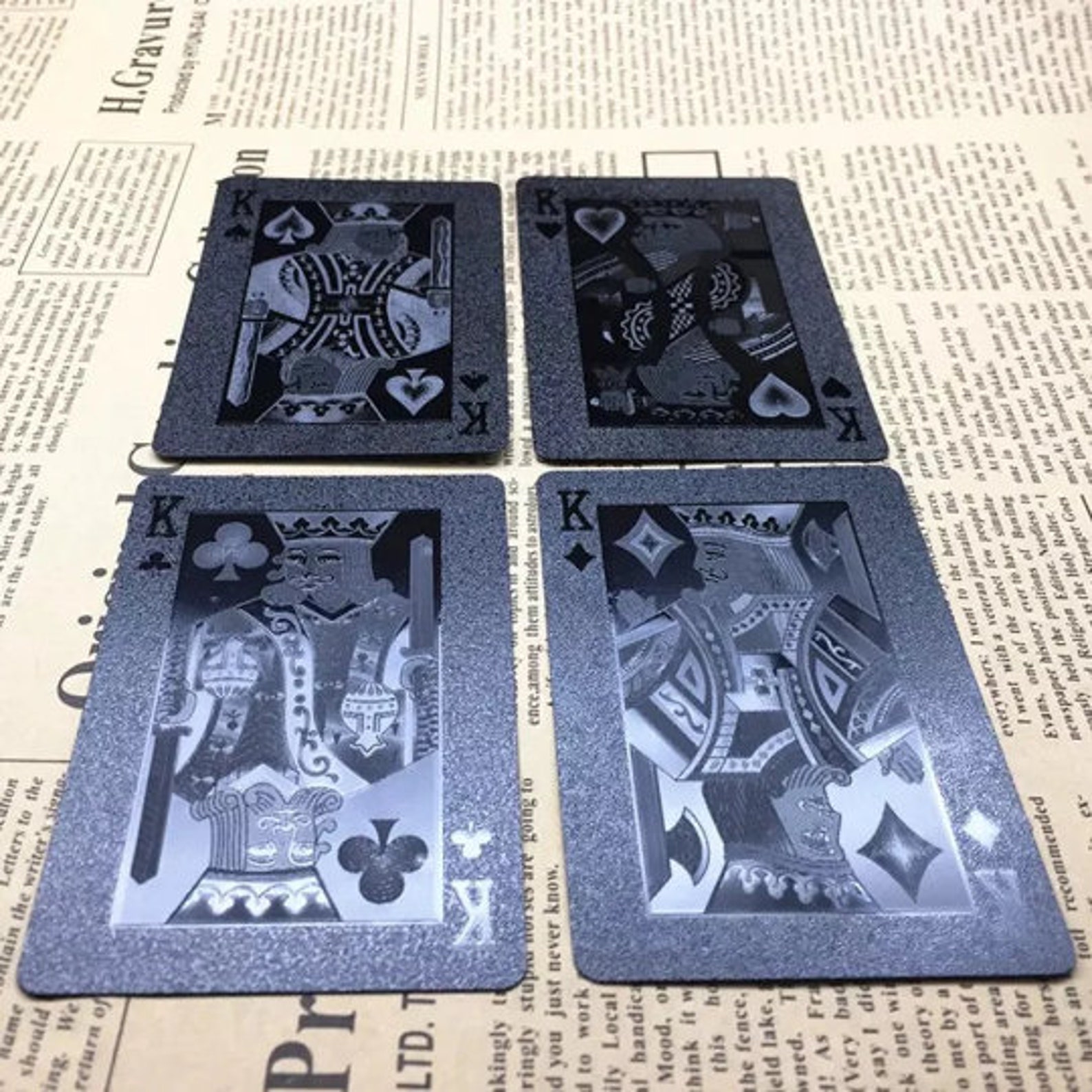 2 Sets gold & Black Decks / 54 Pcs Cards Deck Waterproof - Etsy