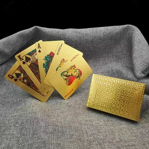 2 Sets gold & Black Decks / 54 Pcs Cards Deck Waterproof Poker Table ...