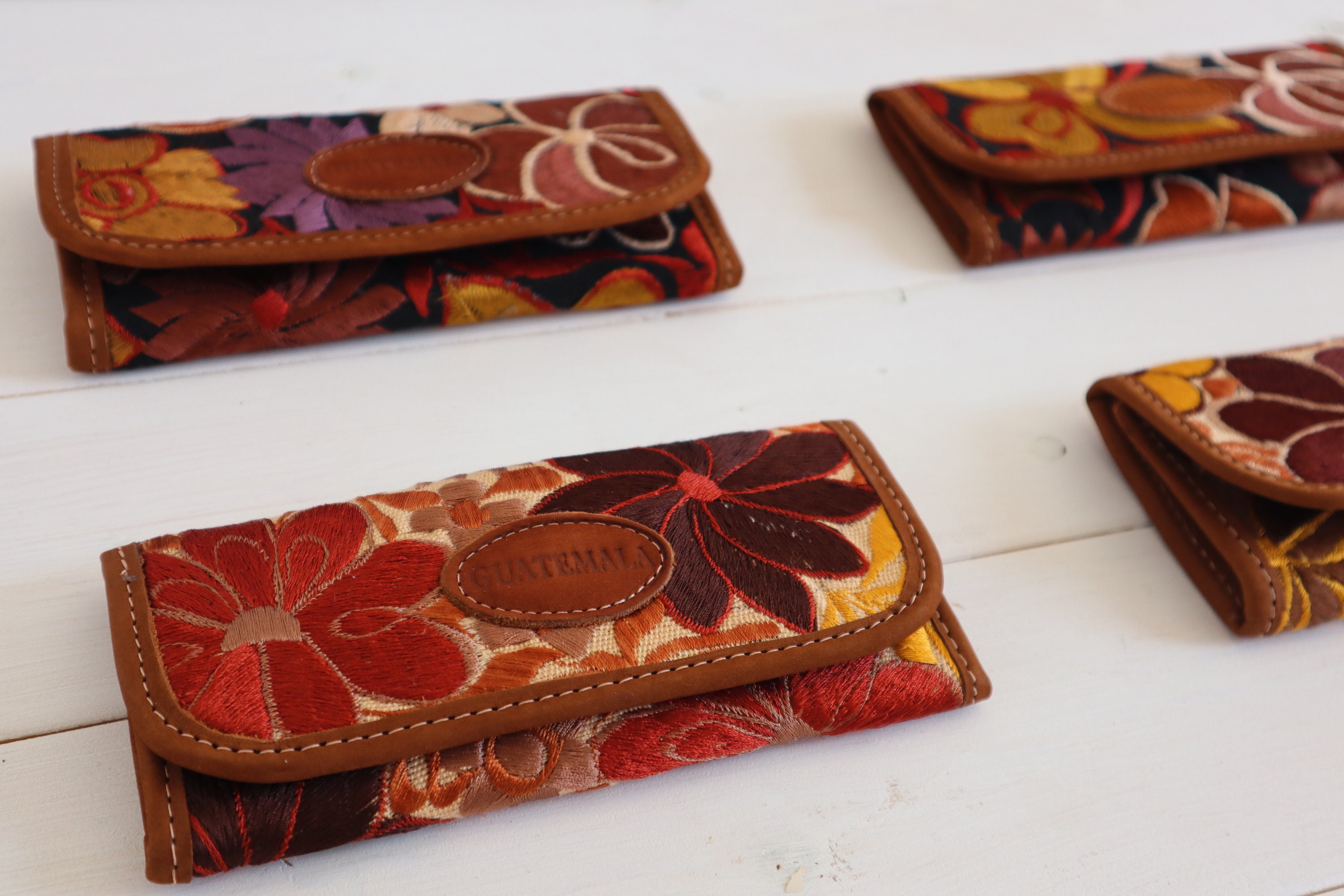 Guatemalan Huipil Trifold Wallet, Women’s Flower Wallet, Woven Fall ...