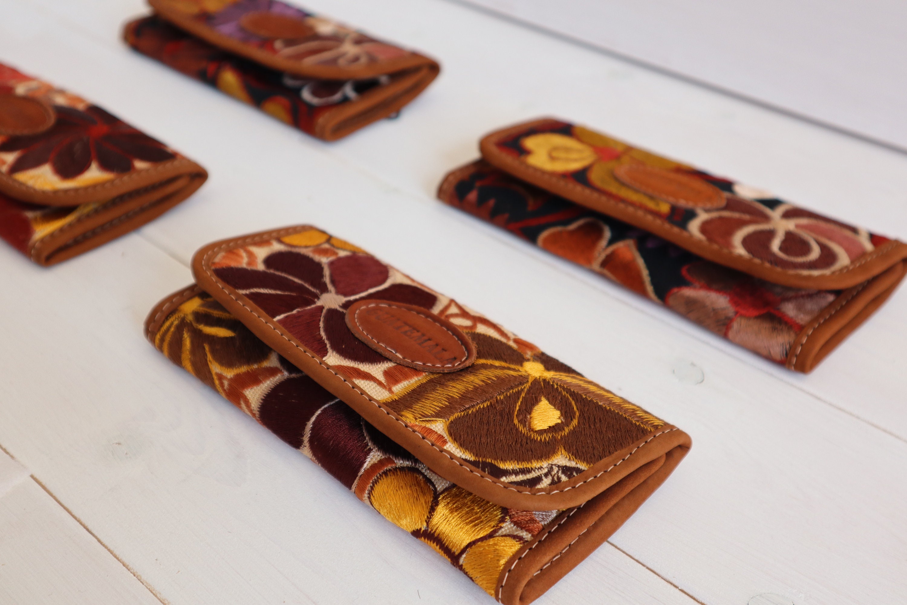 Guatemalan Huipil Trifold Wallet, Women’s Flower Wallet, Woven Fall ...
