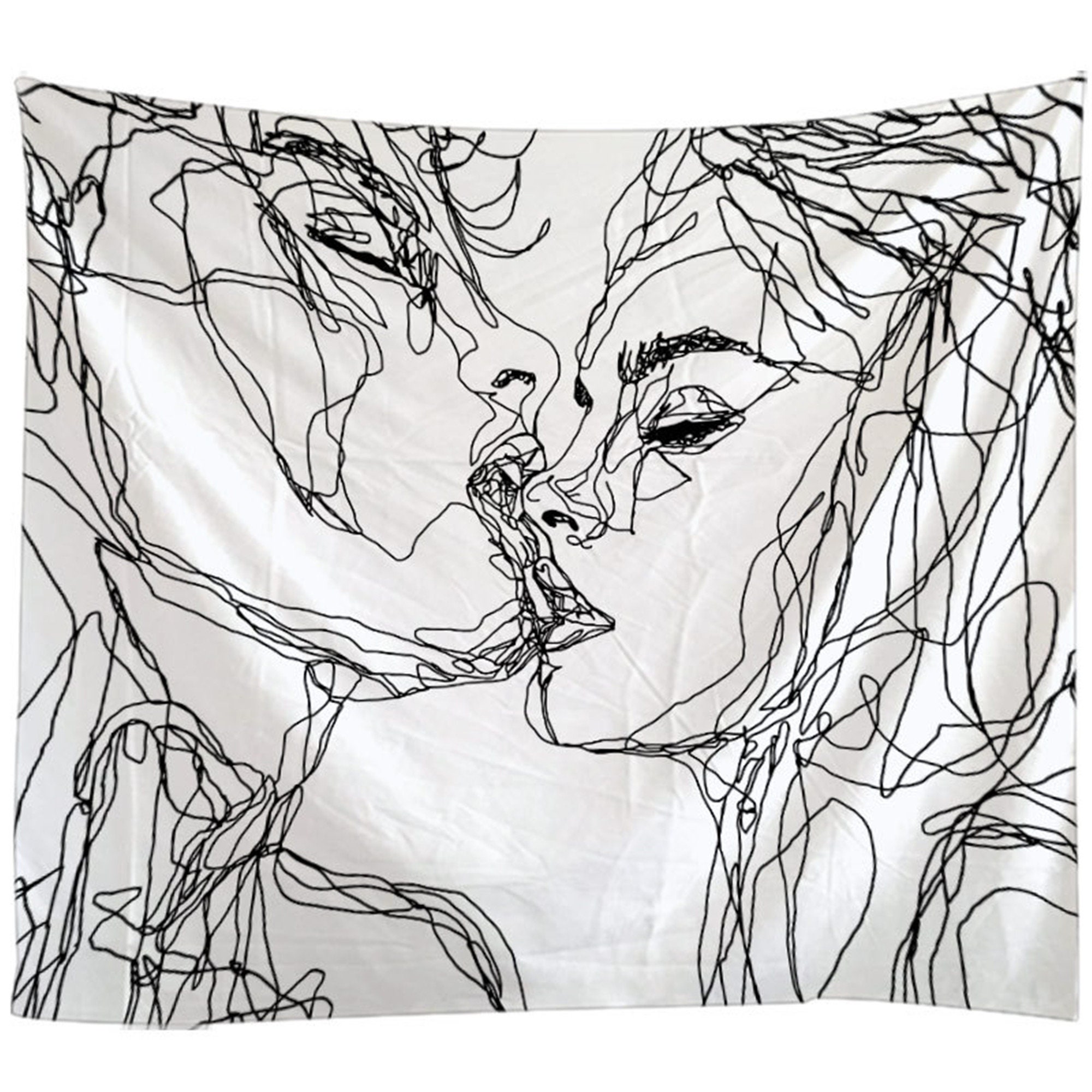 Couple Kissing Tapestry Abstract Line Art Print Tapestry | Etsy Couple Kissing Tapestry Abstract Line Art Print Tapestry | Etsy